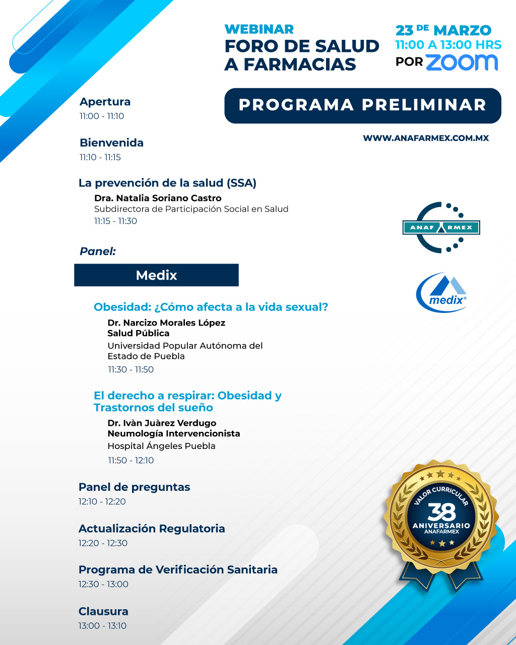 LOS INVITAMOS A NUESTRO SIGUIENTE WEBINAR ANAFARMEX | ANAFARMEX